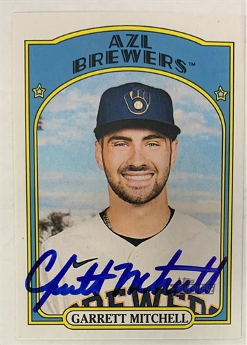 GARRETT MITCHELL SIGNED 2021 TOPPS HERITAGE BREWERS ROOKIE CARD #122 ...